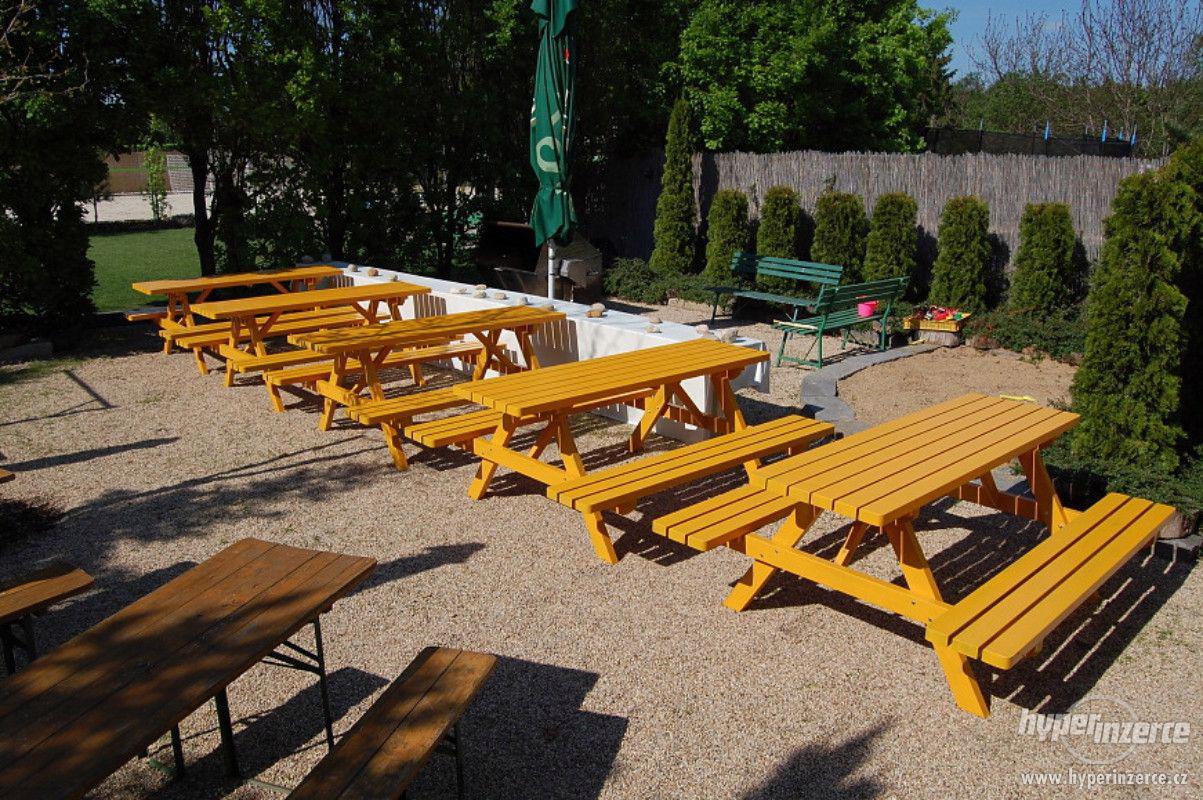 Pivní set - 200cm x 3,5cm tloušťka pro 6-8 osob - bazar - Hyperinzerce.cz