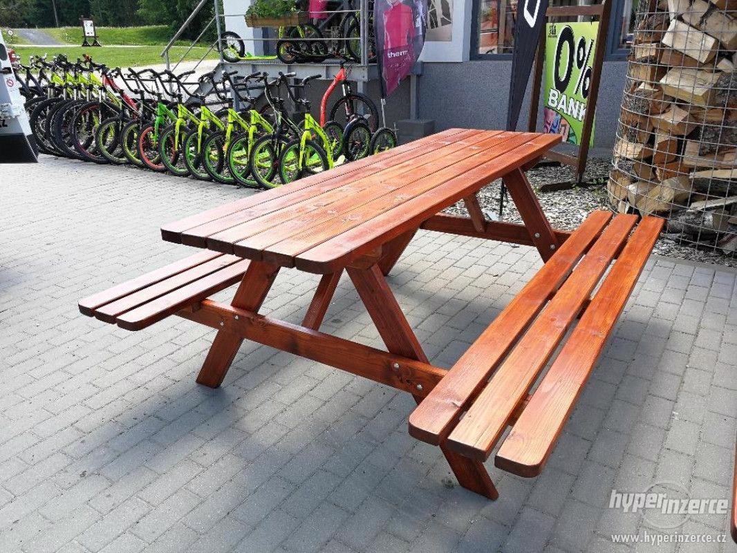 Pivní set - 200cm x 3,5cm tloušťka pro 6-8 osob - bazar - Hyperinzerce.cz