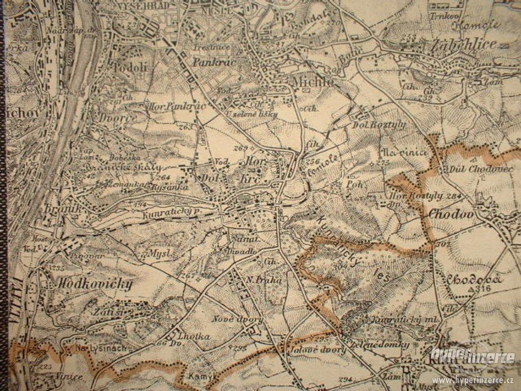 Mapa Prahy a okolí 20 léta 20 století - bazar - Hyperinzerce.cz