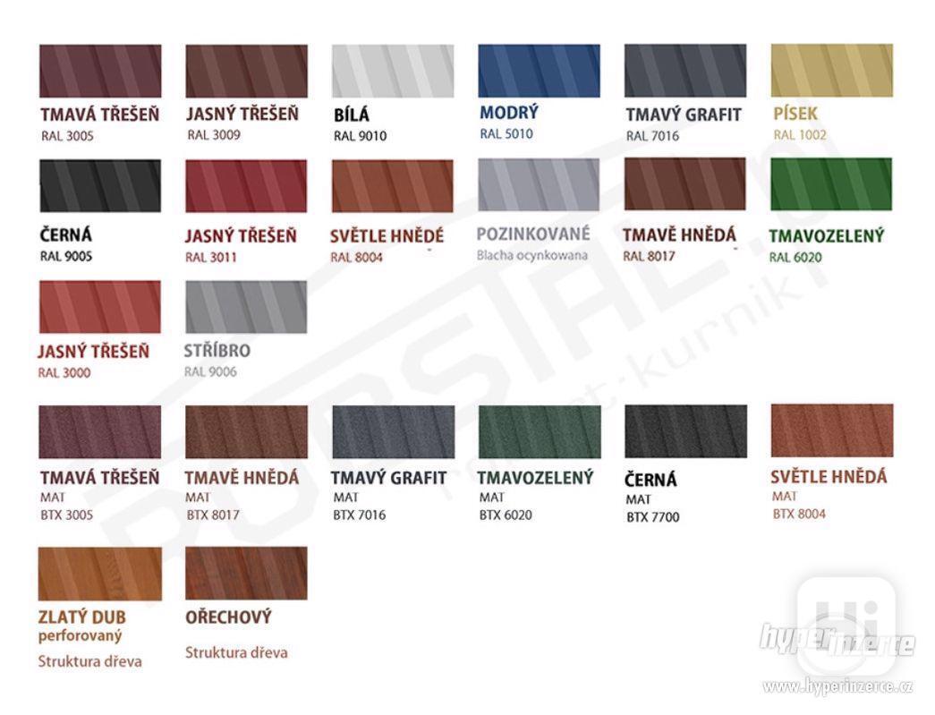 Plechová garáž v imitaci dřeva s výklopnými vraty, na míru - bazar - Hyperinzerce.cz