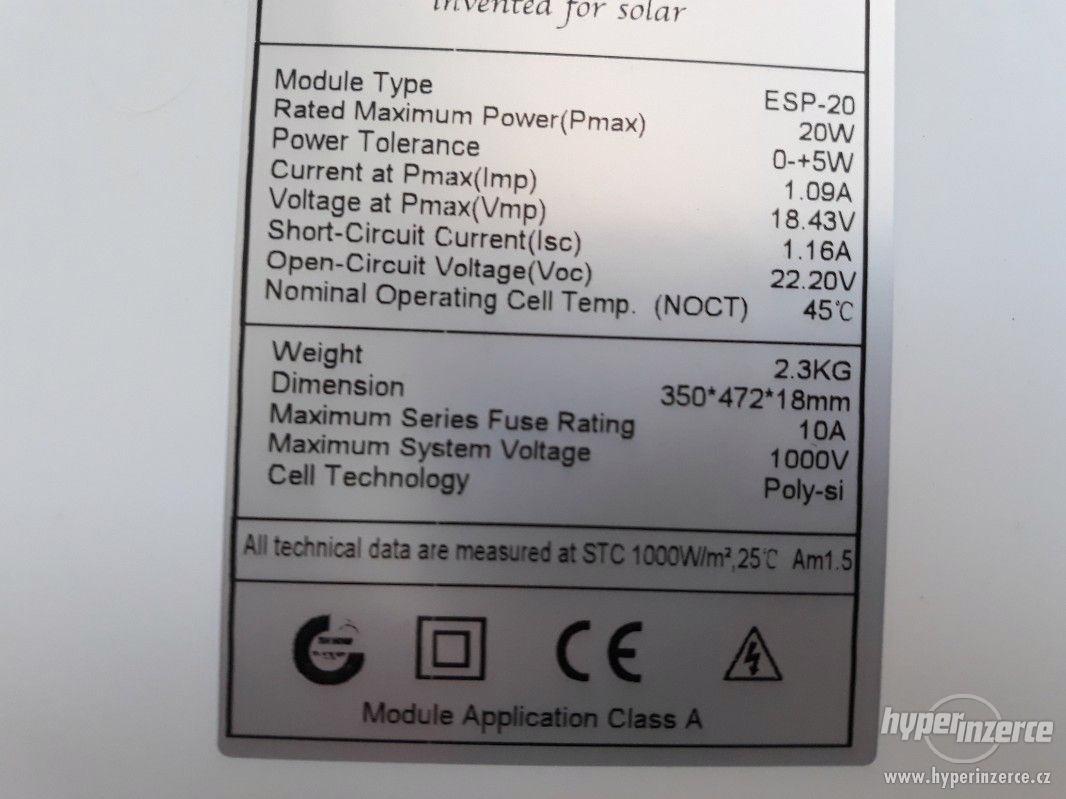 Solární fotovoltaický panel 20W pro 12V system Roznov p.R. - bazar ...