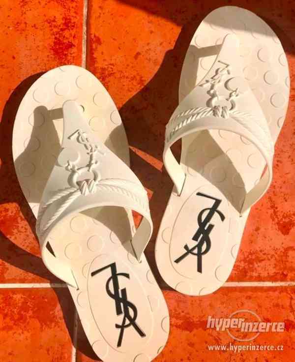 YSL, sandále bílé, guma - bazar - Hyperinzerce.cz