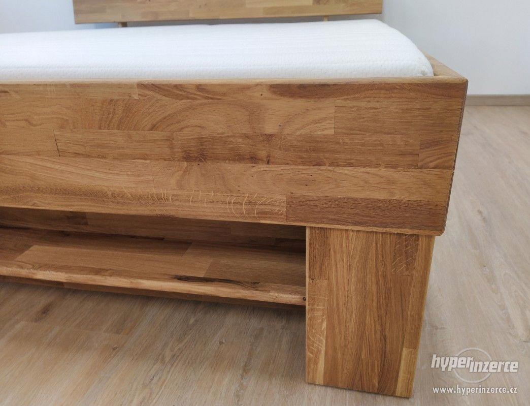 NOVÁ POSTEL MASIV DUB 180x200 cm + ÚLOŽNÉ PROSTORY - bazar ...