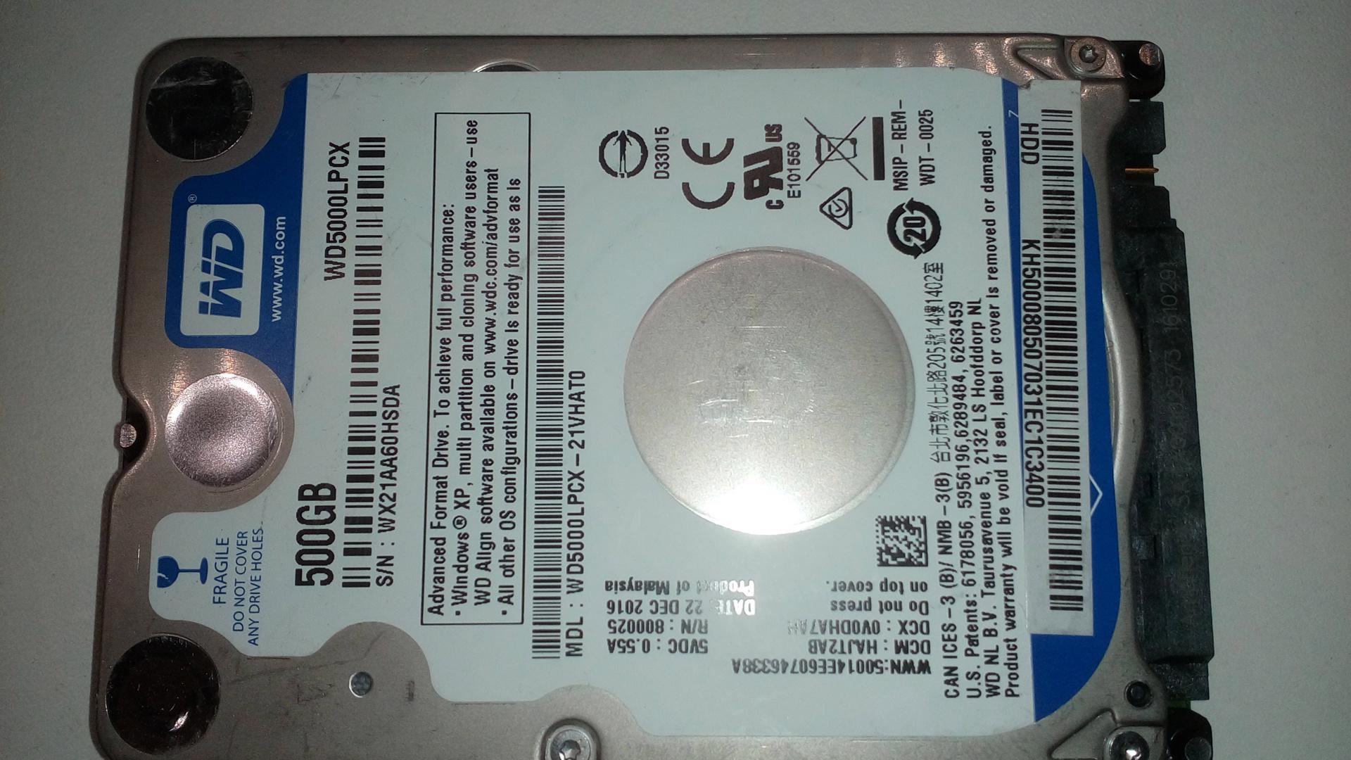 hdd sata 2,5" 500gb - bazar - Hyperinzerce.cz