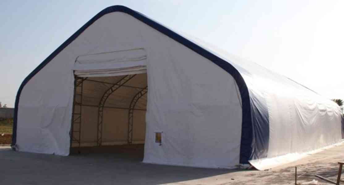 Skladovací hala 10x10 m. Skladovací stan - bazar - Hyperinzerce.cz