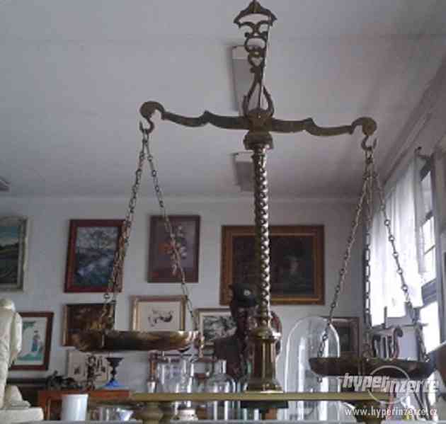 starožitná velká lékárenská kupecká váha signováno - bazar ...