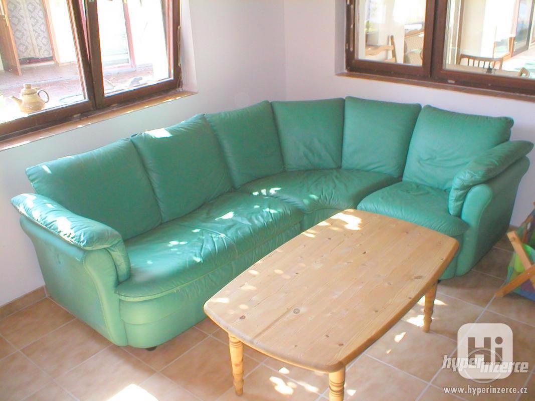 Kožená moderní rohová sedačka - bazar - Hyperinzerce.cz