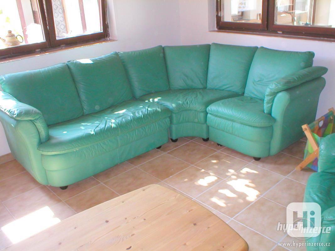 Kožená moderní rohová sedačka - bazar - Hyperinzerce.cz