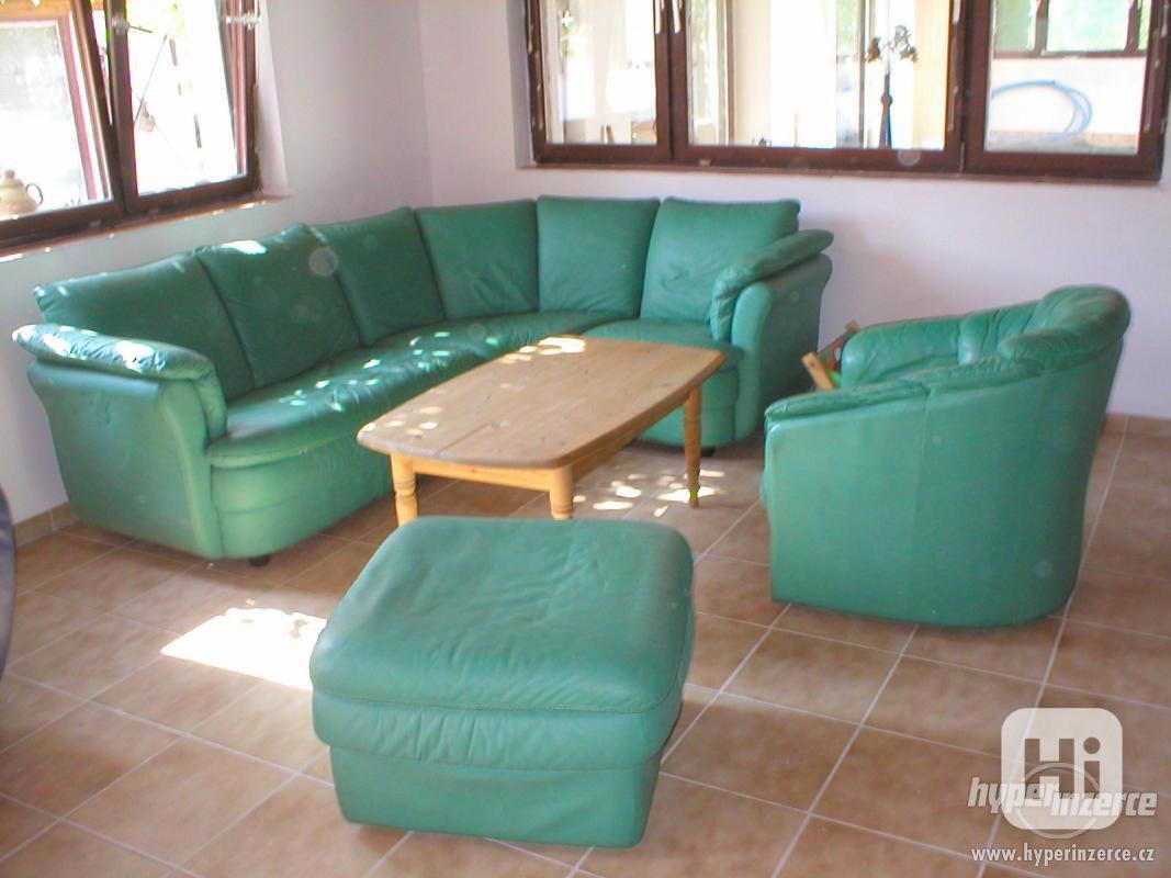 Kožená moderní rohová sedačka - bazar - Hyperinzerce.cz