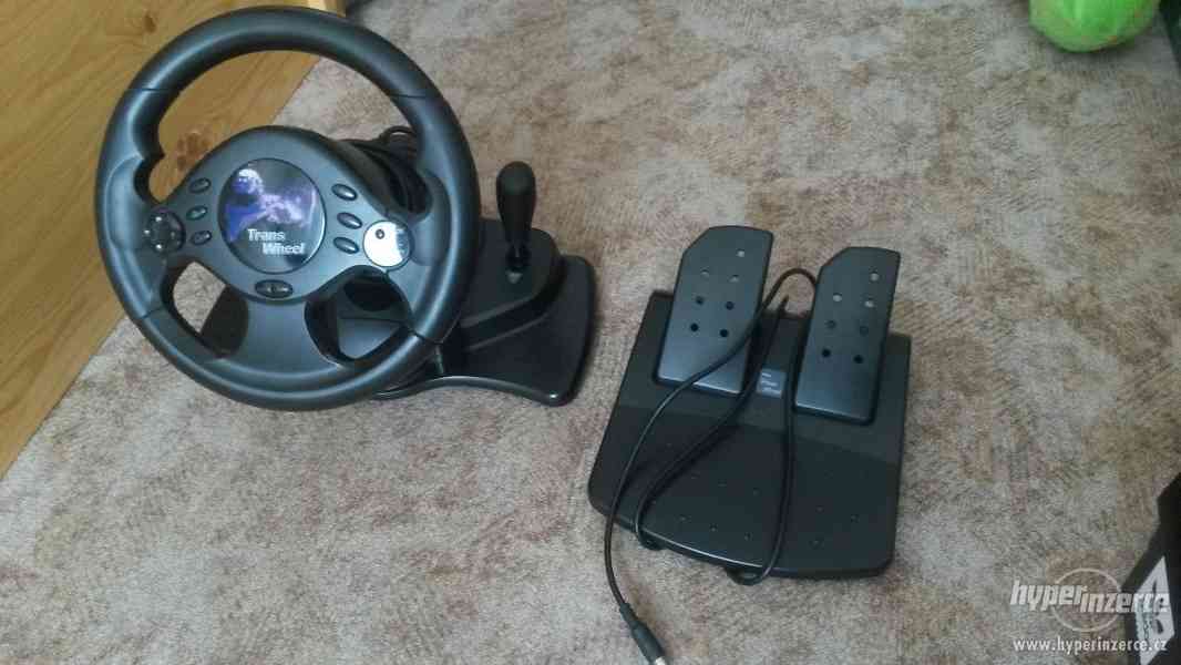 Herní USB volant pro PC, PS2 PS3 s pedály + radici paka - bazar ...