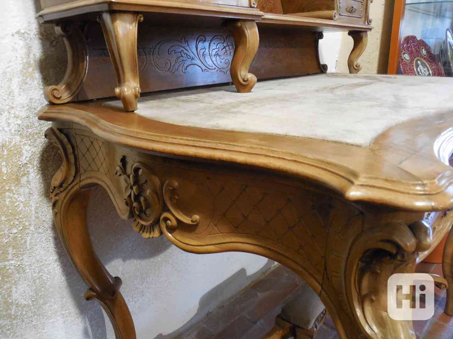 Starožitný psací stůl baroko rokoko - bazar - Hyperinzerce.cz