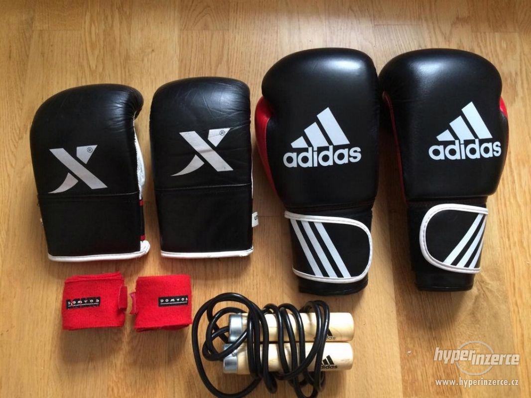 BOXING SET - Adidas rukavice a švihadlo, pytlovky, bandáže - bazar ...