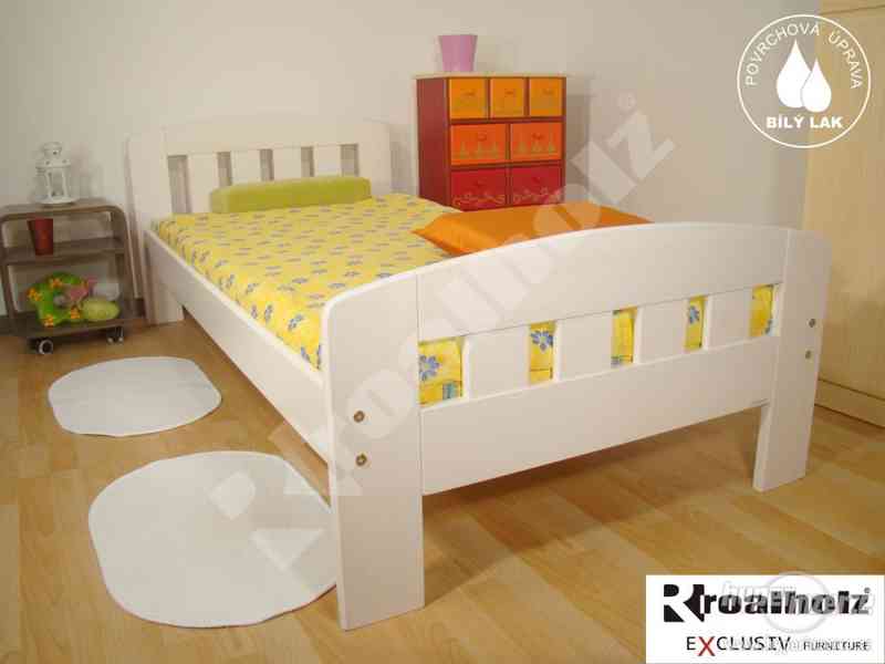 Bílá postel z masivu DANIEL, bílé jednolůžko 90x200 - bazar ...