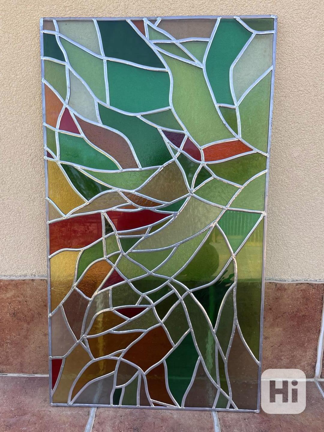 Barevná vitráž do olova, abstraktní motiv - bazar - Hyperinzerce.cz