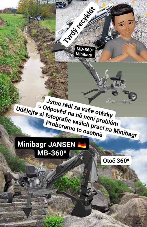 Minibagr Jansen MB-360° - bazar - Hyperinzerce.cz
