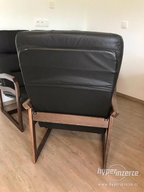 kožená sedací souprava - sedačka a dvě křesla - bazar - Hyperinzerce.cz