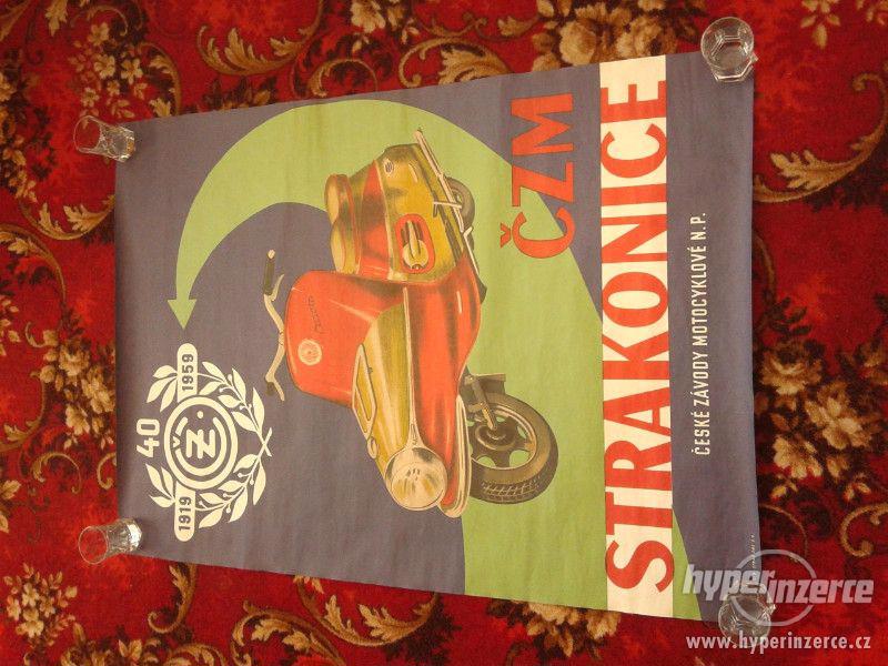 plakát jawa ČZ 175 typ 477, skůtr prase 501, 502 Strakonice - bazar ...