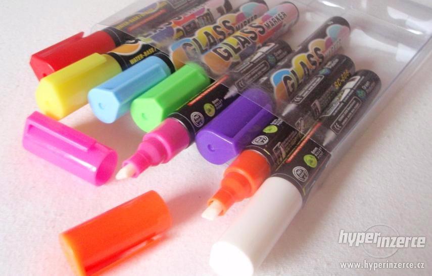 Fluorescenční popisovače sada, fixy na sklo, tabule, nové - bazar ...
