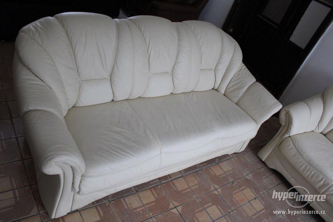 Luxusní rozkládací kožená sedací souprava 3+2+1, sl.kost - bazar ...