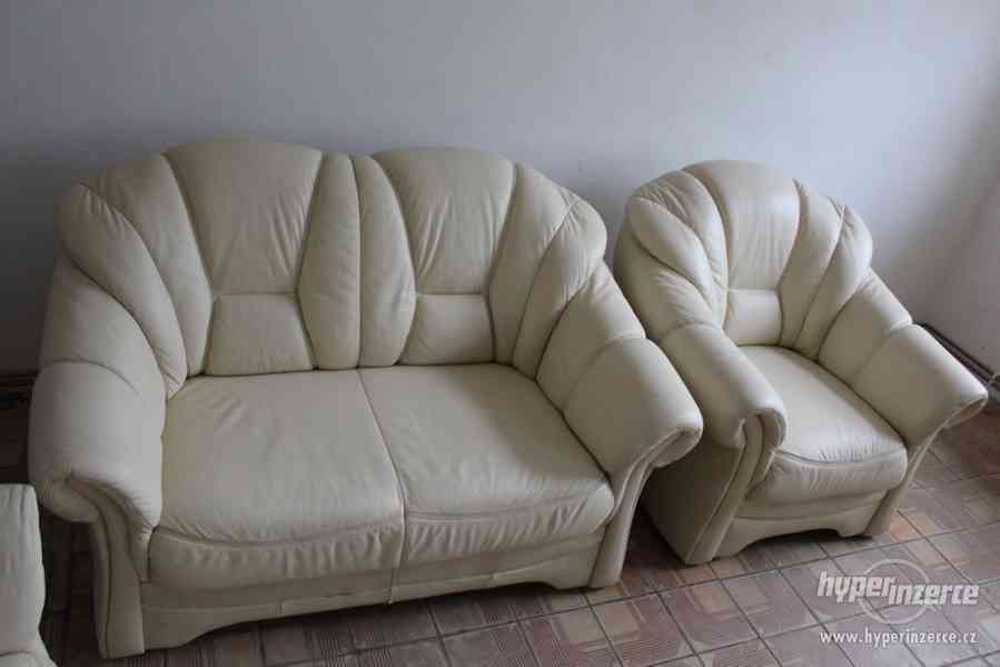 Luxusní rozkládací kožená sedací souprava 3+2+1, sl.kost - bazar ...
