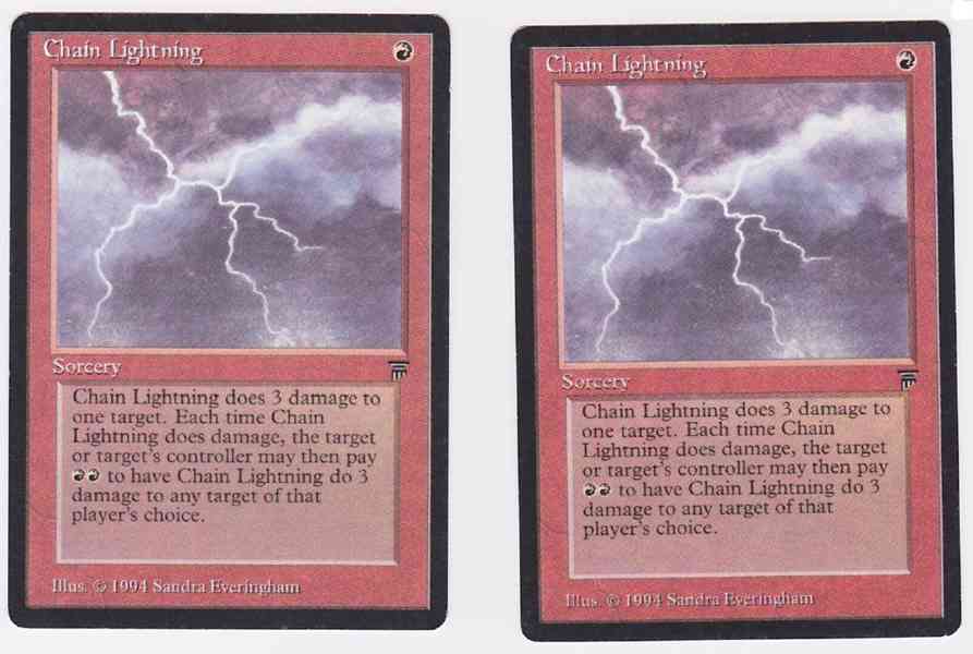 2X CHAIN LIGHTNING - LEGENDS - NM - bazar - Hyperinzerce.cz