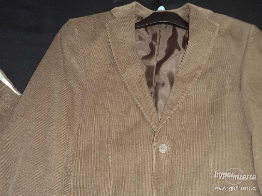 Pánské manžestrové sako+kalhoty - bazar - Hyperinzerce.cz
