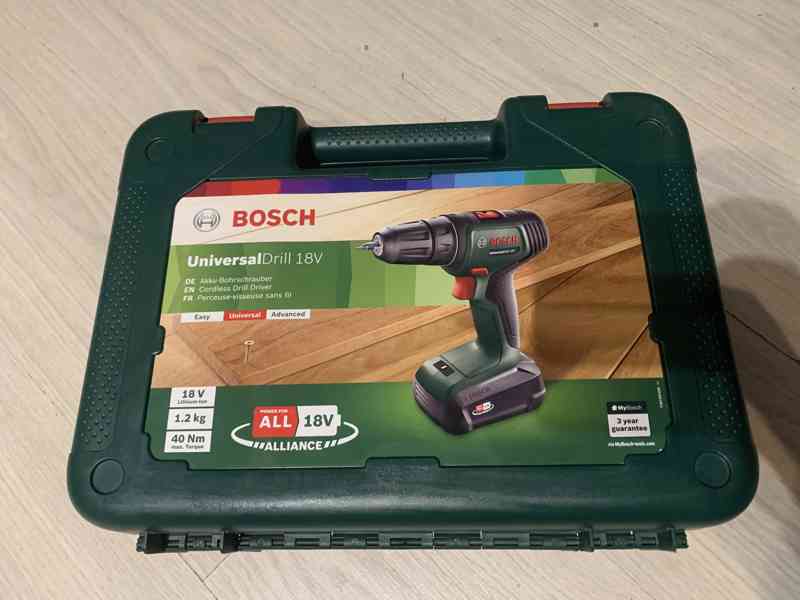 Aku vrtačka BOSCH UniversalDrill 18V NOVÁ 3 roky záruky - bazar ...