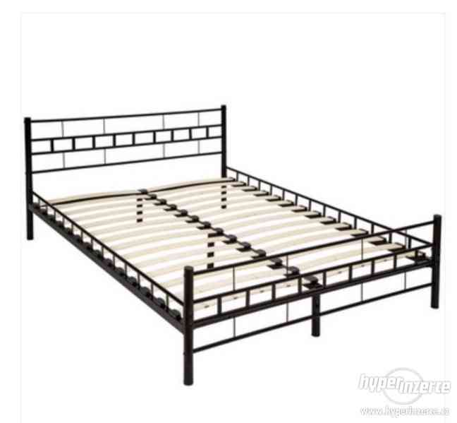 Kovová postel Malta s roštěm. 180x200 cm. Černá. - bazar - Hyperinzerce.cz