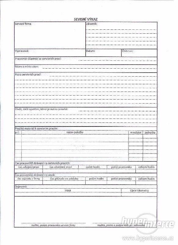 SERVISNÍ DENÍK - Samopropisovací 60 listů - bazar - Hyperinzerce.cz