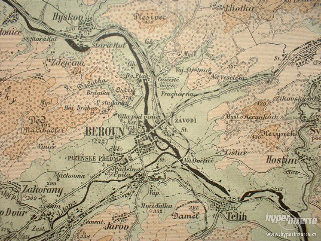 Podrobná mapa okolí Berouna a Prahy - bazar - Hyperinzerce.cz