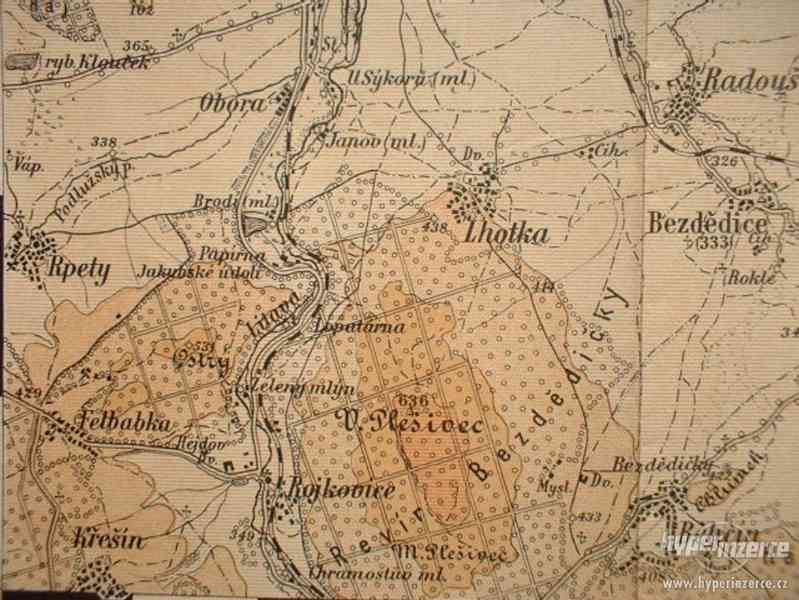 Podrobná mapa okolí Berouna a Prahy - bazar - Hyperinzerce.cz