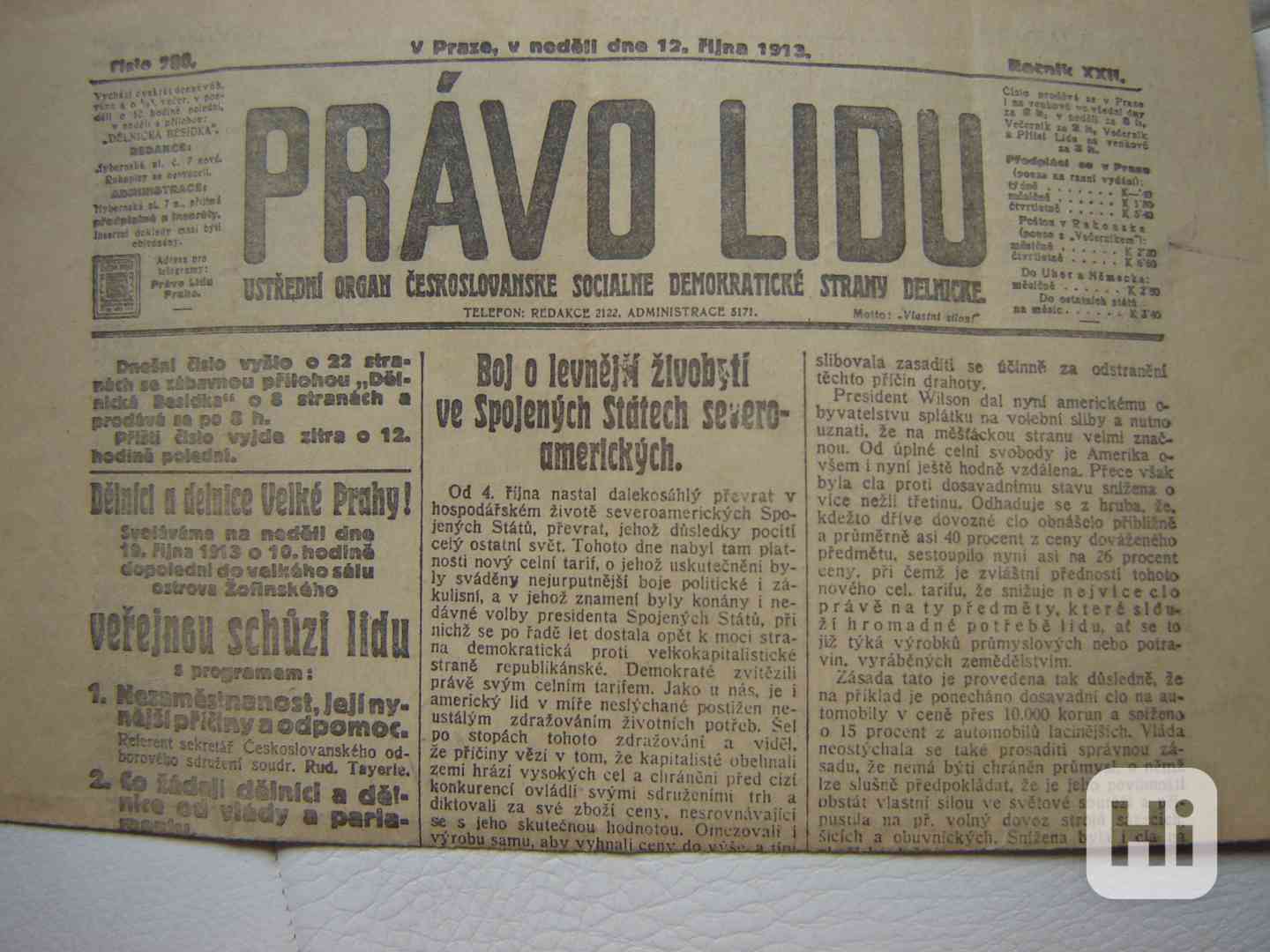 Staré noviny1913,1922,1945,1946,1948,1929,1952,1953,1957 - bazar ...