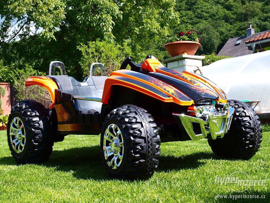 Dětská elektrická dvoumístná bugina Duna Oranžová - bazar - Hyperinzerce.cz