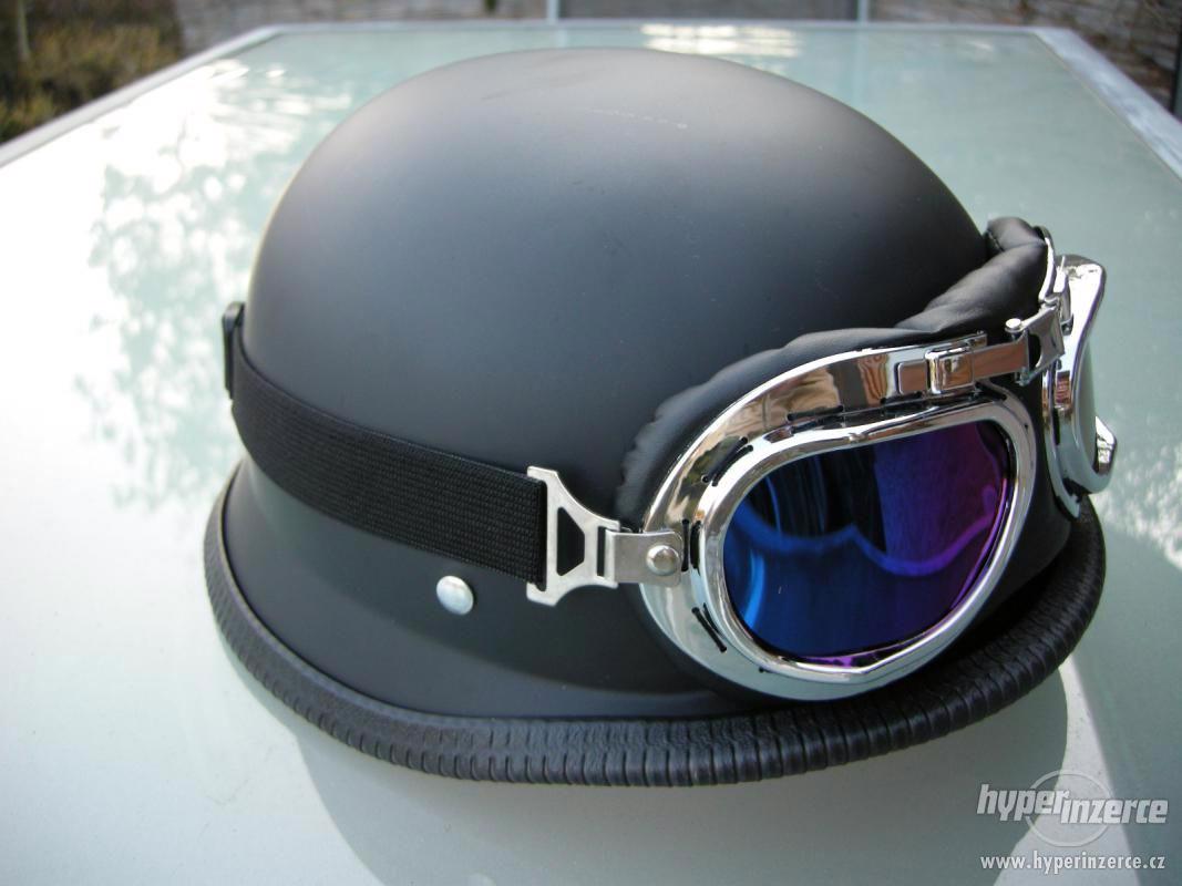 Luxusní helma na MOTO retro s brýlema - ÚPLNĚ NOVÁ - bazar ...