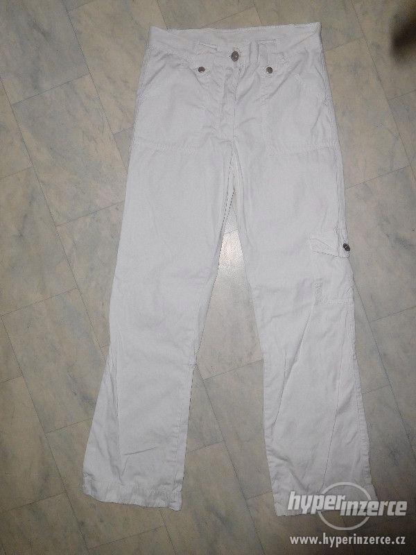 bílé plátěné kalhoty - bazar - Hyperinzerce.cz