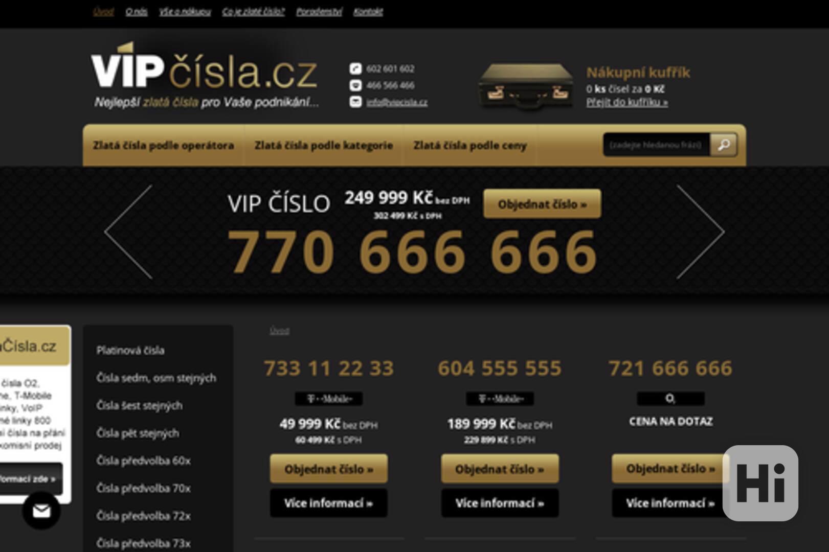 ! ZLATÁ čísla - největší výběr všech kombinací ! - bazar - Hyperinzerce.cz