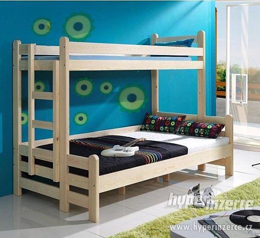 Nová patrová postel s rozšířeným lůžkem 120 x 200 cm - bazar ...