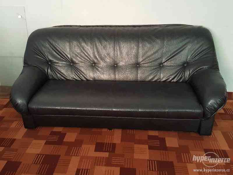 kožená sedací souprava - sedačka a dvě křesla - bazar - Hyperinzerce.cz