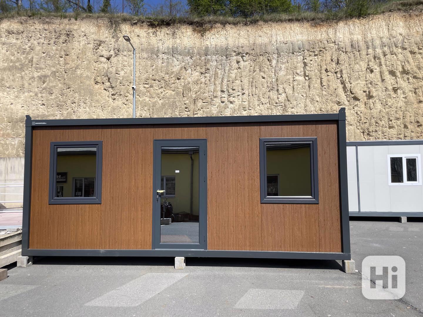 Obytný kontejner, dekor dřeva, NOVÝ 6x2,4m - bazar - Hyperinzerce.cz