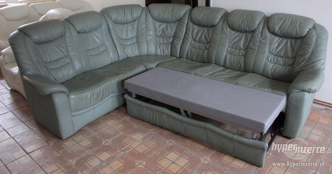 Luxusní rohová kožená sedačka, rozkládací - bazar - Hyperinzerce.cz