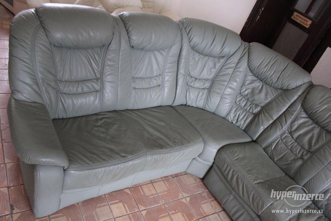 Luxusní rohová kožená sedačka, rozkládací - bazar - Hyperinzerce.cz
