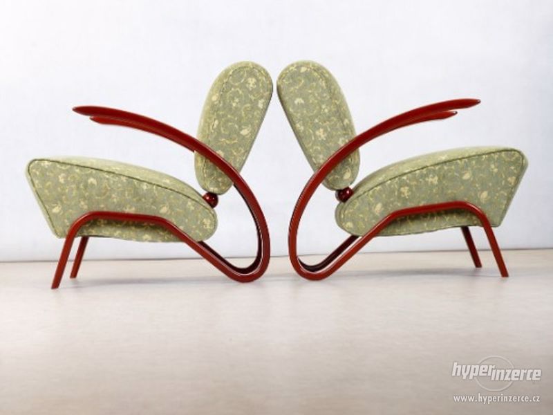 KŘESLA H-275 ,,design Jindřich Halabala - bazar - Hyperinzerce.cz