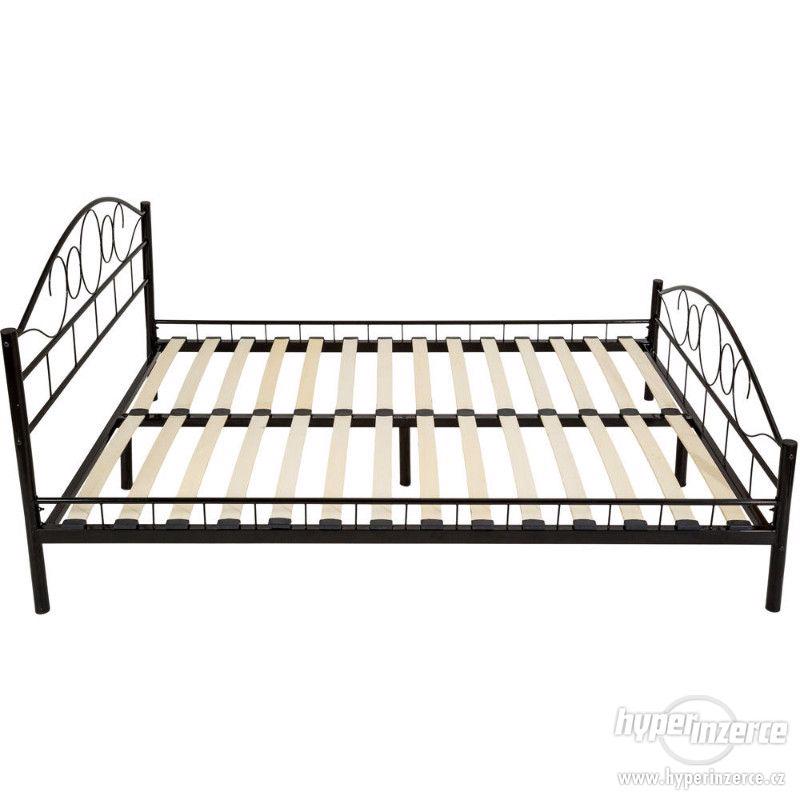 Luxusní kovová postel 180x200 - černá, oblouk - bazar - Hyperinzerce.cz