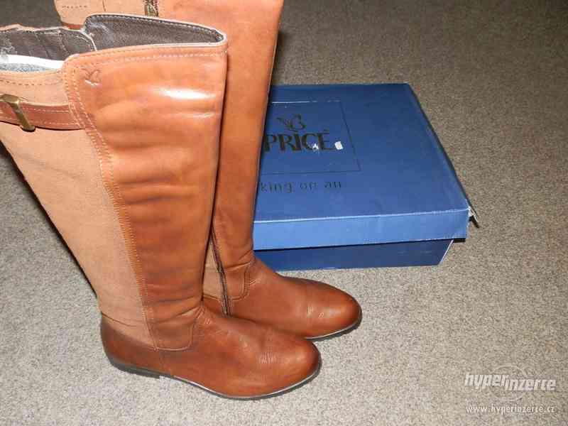 Hnědé kožené kozačky zn.Caprice vel.39 - bazar - Hyperinzerce.cz