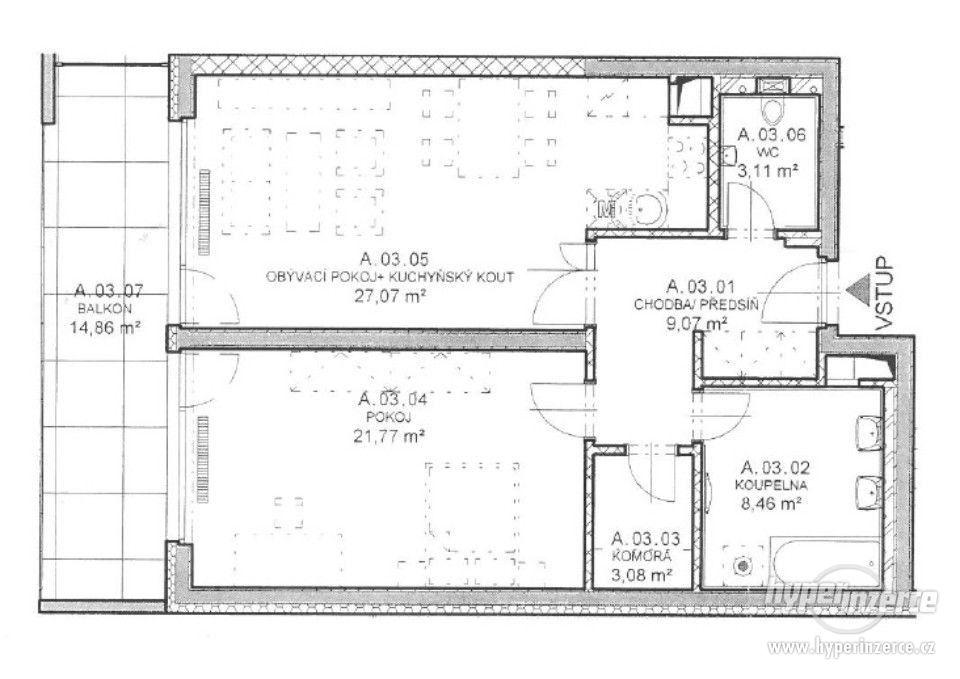 Rezidence Korunní byt 2+kk, 103 m2, byt 2kk s terasou a parkovacím stáním - bazar - Hyperinzerce.cz
