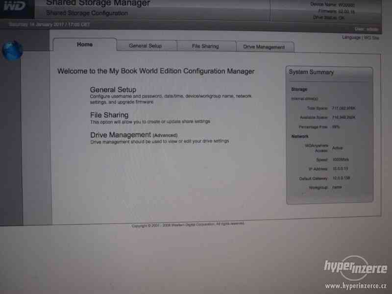 síťové úložiště NAS WD My Book World Edition II - 2TB - bazar ...