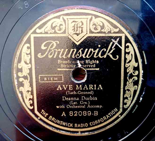 AVE MARIA a ALLELUJA - Starožitná šelaková gramofonová deska - bazar ...