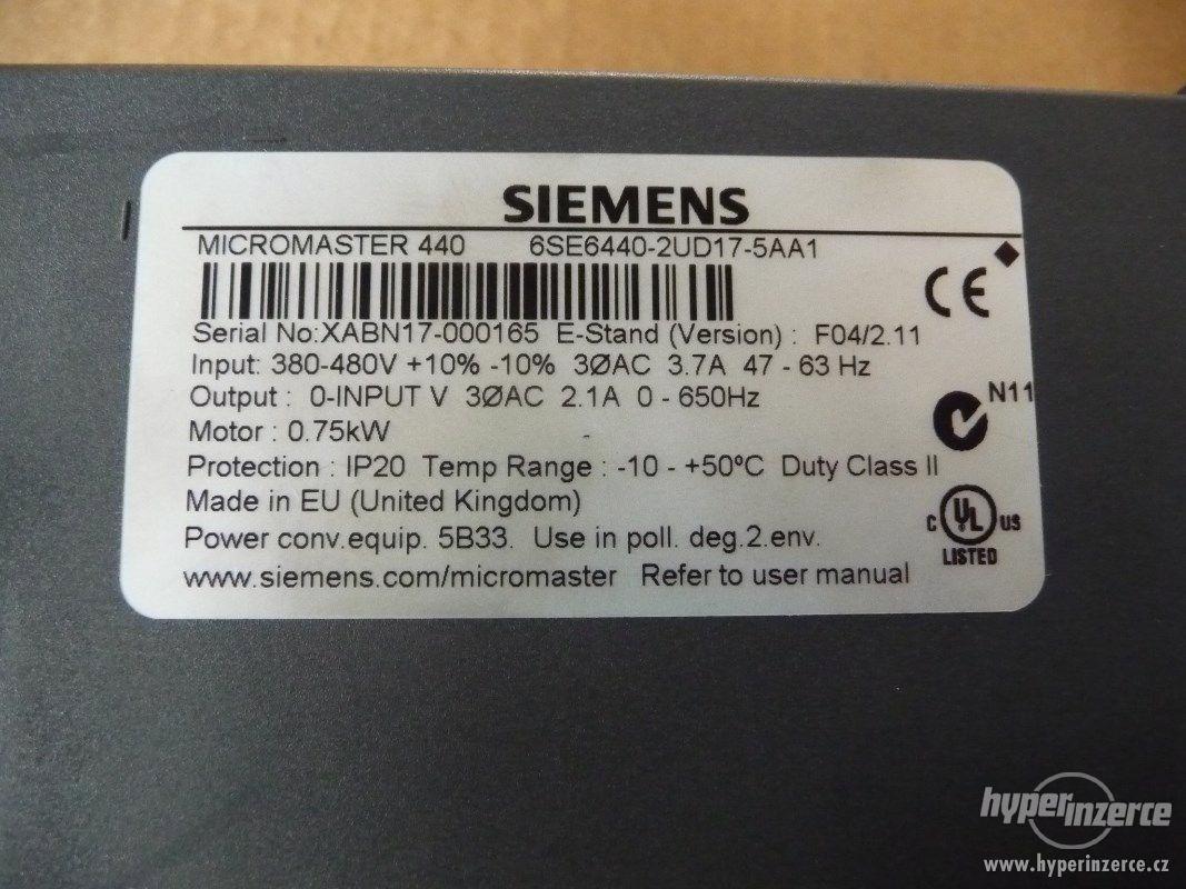 Frekvenční měnič Siemens Micromaster 440 - bazar - Hyperinzerce.cz