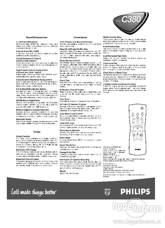 Mini Hifi system Philips FW-C380 - bazar - Hyperinzerce.cz