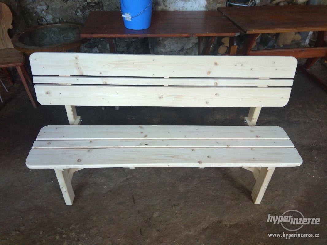 dřevěné lavice a stůl - bazar - Hyperinzerce.cz